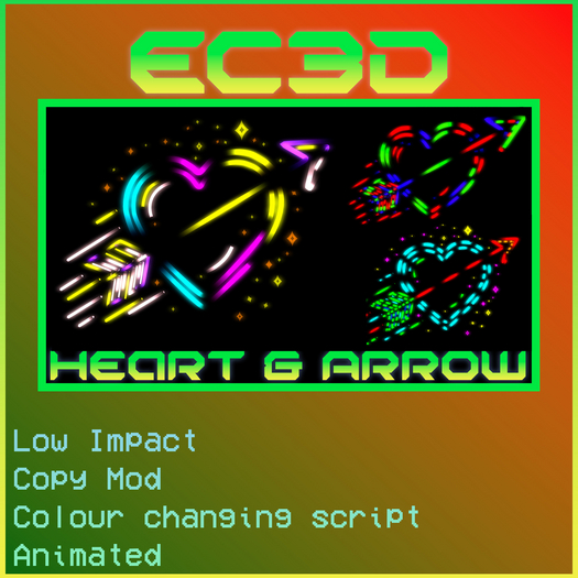 Second Life Marketplace - EC3D Heart & Arrow – Colour Script – Animated – Copy Mod